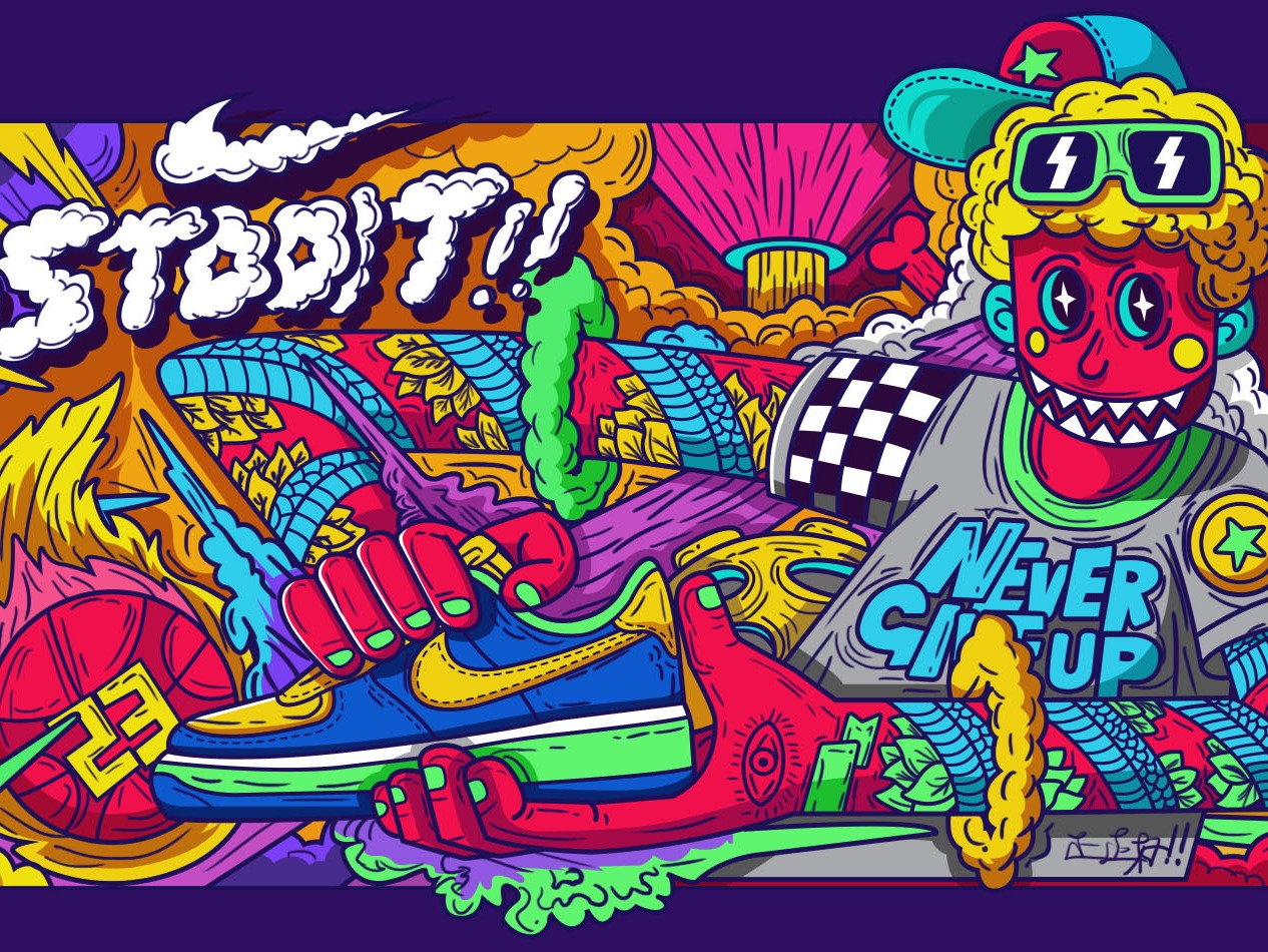 国潮插画_郑正zheng-站酷ZCOOL