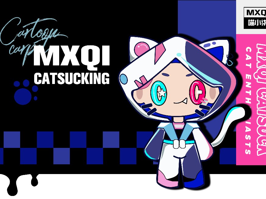 原创IP设计 |潮酷异瞳猫咪男孩-喵小柒_拍拍pp-站酷ZCOOL