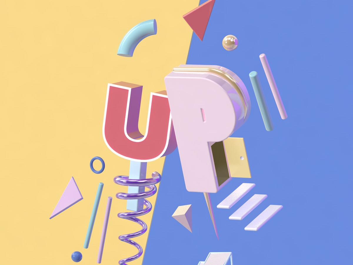 UP 字体SET-- 3D字体设计_邓喆_SOFI-站酷ZCOOL