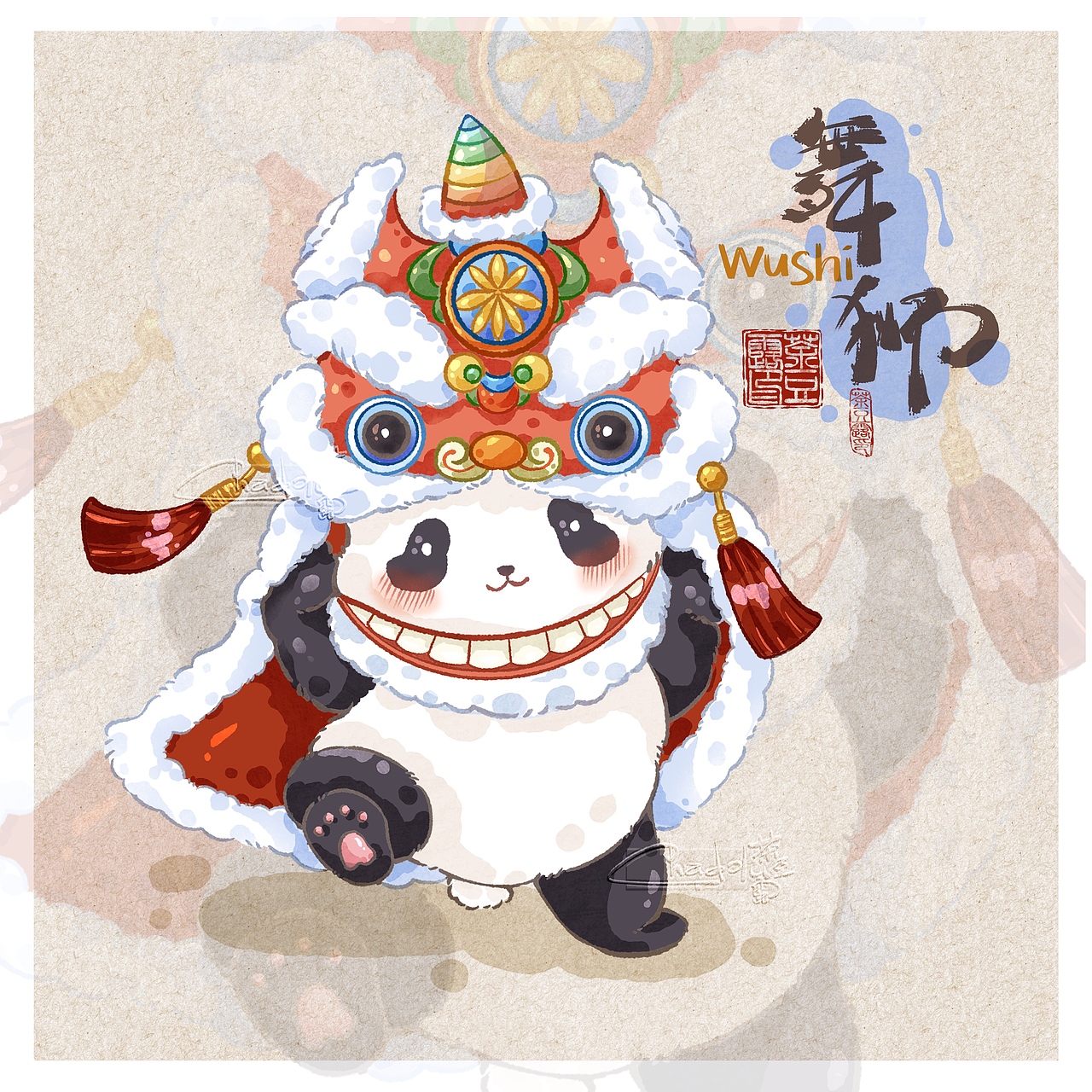 一组民俗熊猫_Chadolu茶豆露-站酷ZCOOL