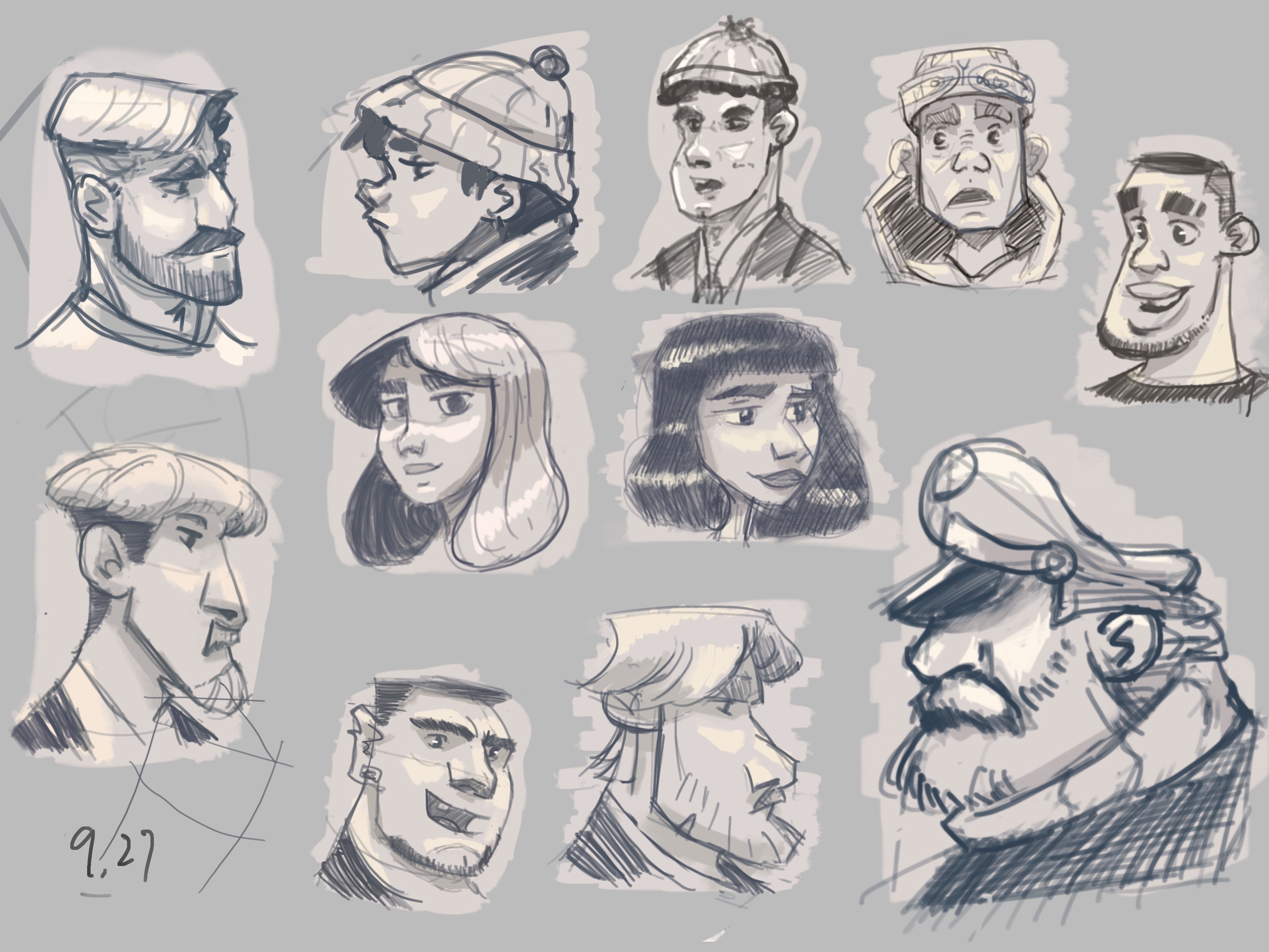 美式头像临摹练习合集_rabbit_tale-站酷ZCOOL