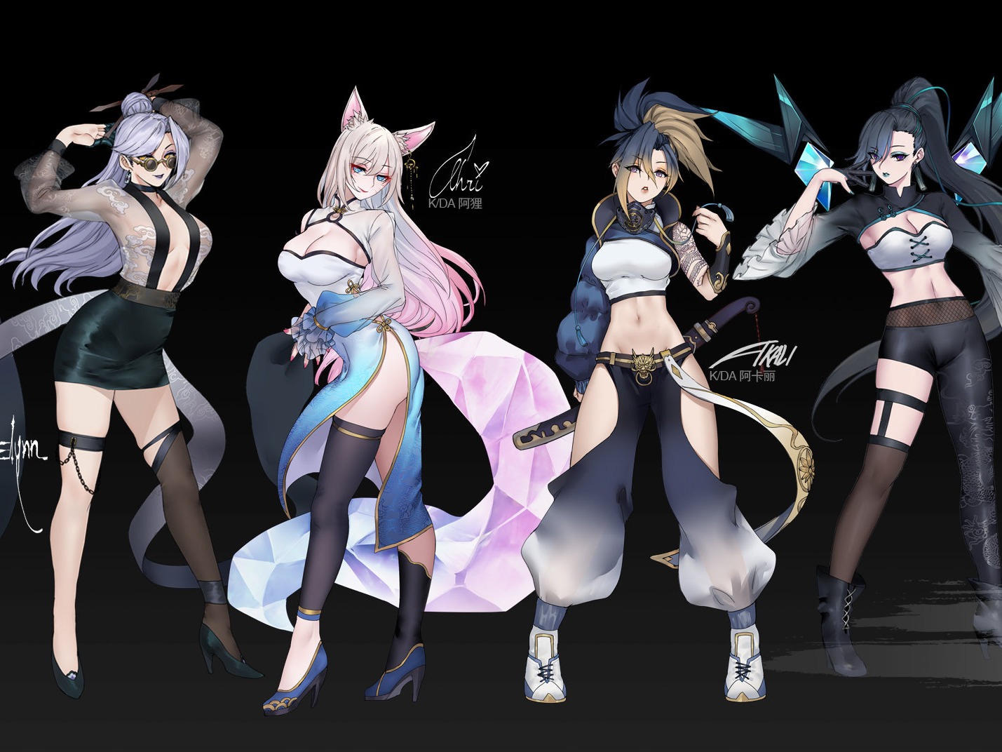 【绘画】国风KDA_灰狼1993-站酷ZCOOL