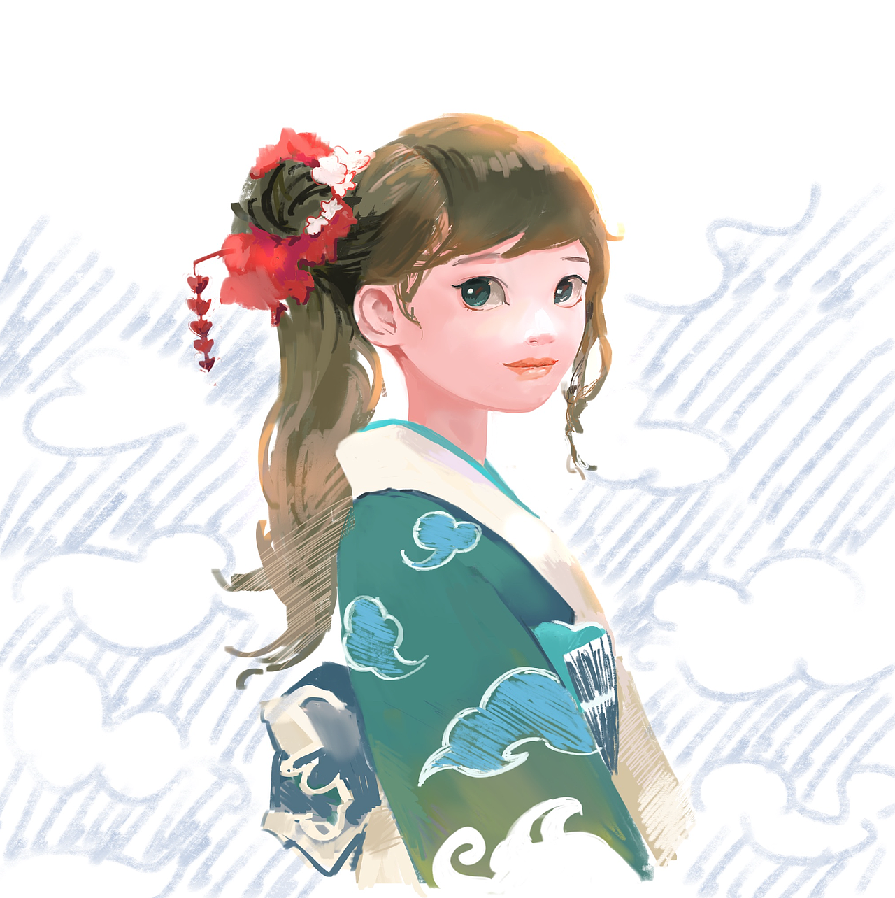 调皮日风少女穿和服_画特别多的Hans-站酷ZCOOL