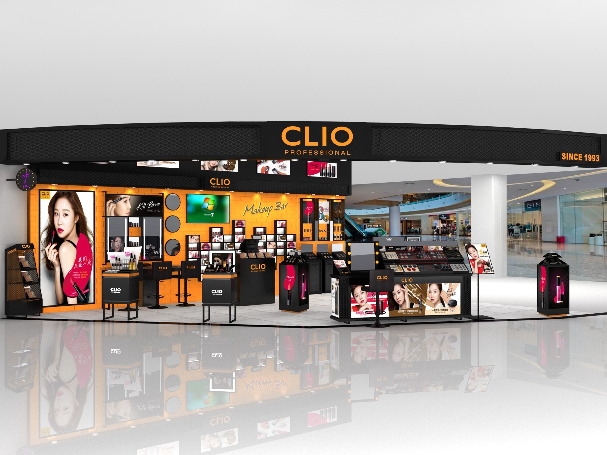 韩国CLIO品牌第三代终端形象--初期普洱方方里店改_陌泉-站酷ZCOOL