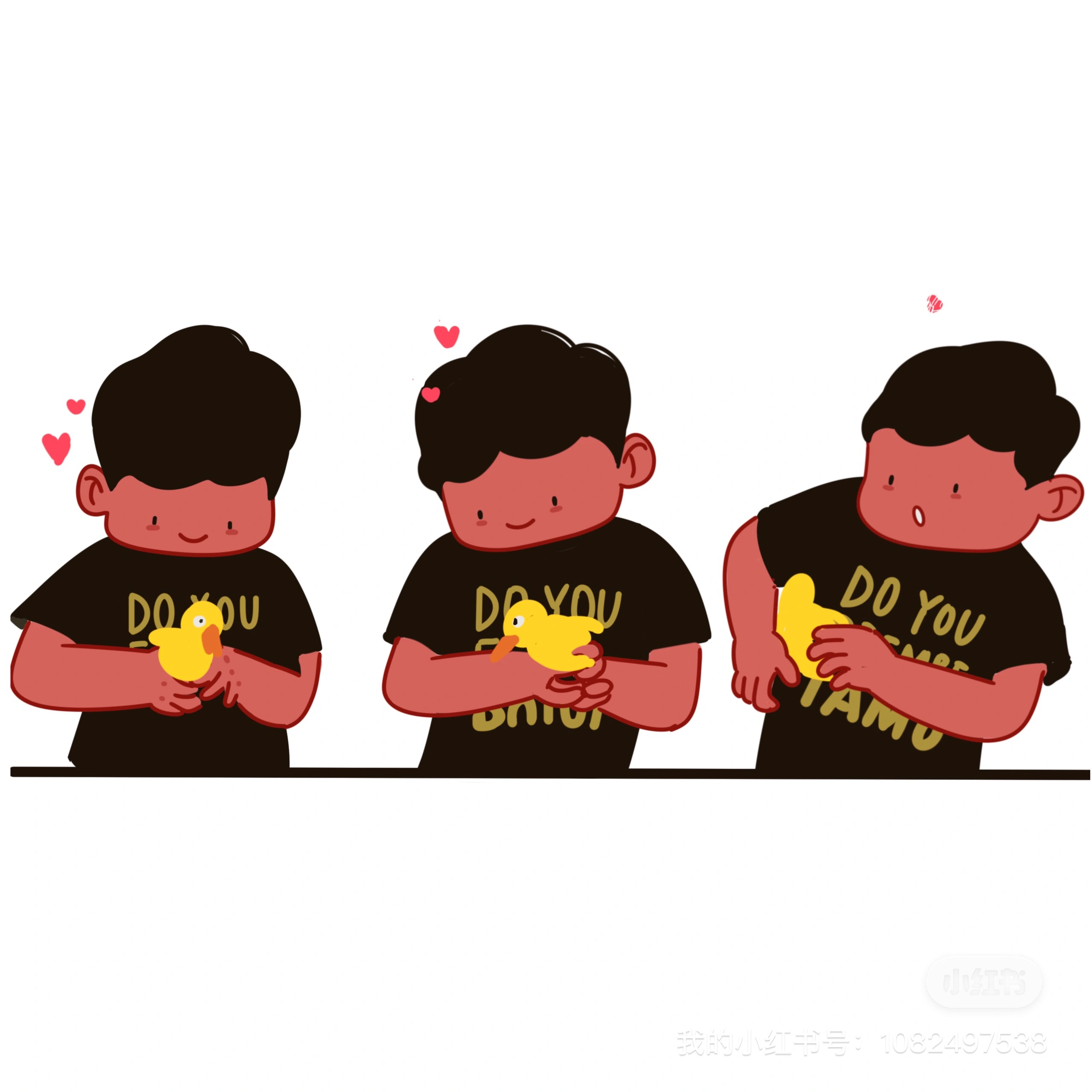 两个小朋友👦💕🐤_单眼皮Joy-站酷ZCOOL