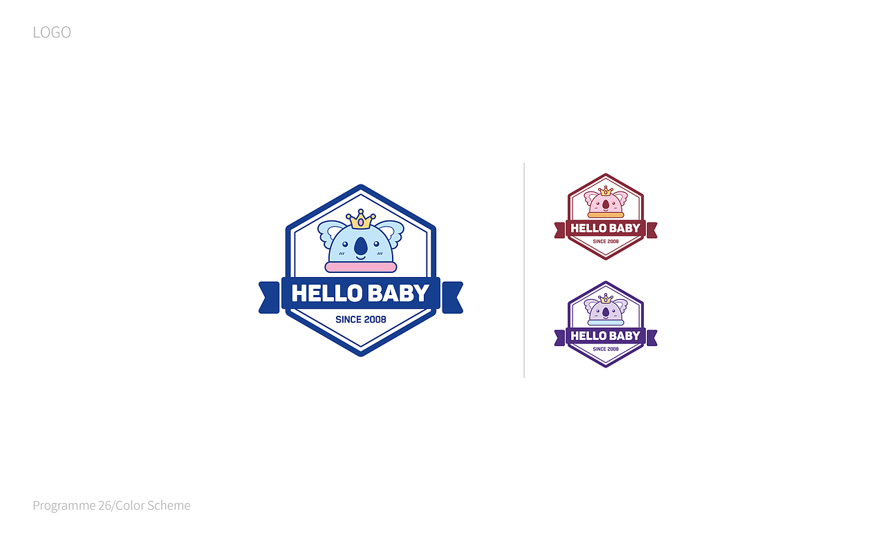 HELLO BABY 卡通LOGO方案设计|平面|Logo|VV熊_原创作品-站酷ZCOOL