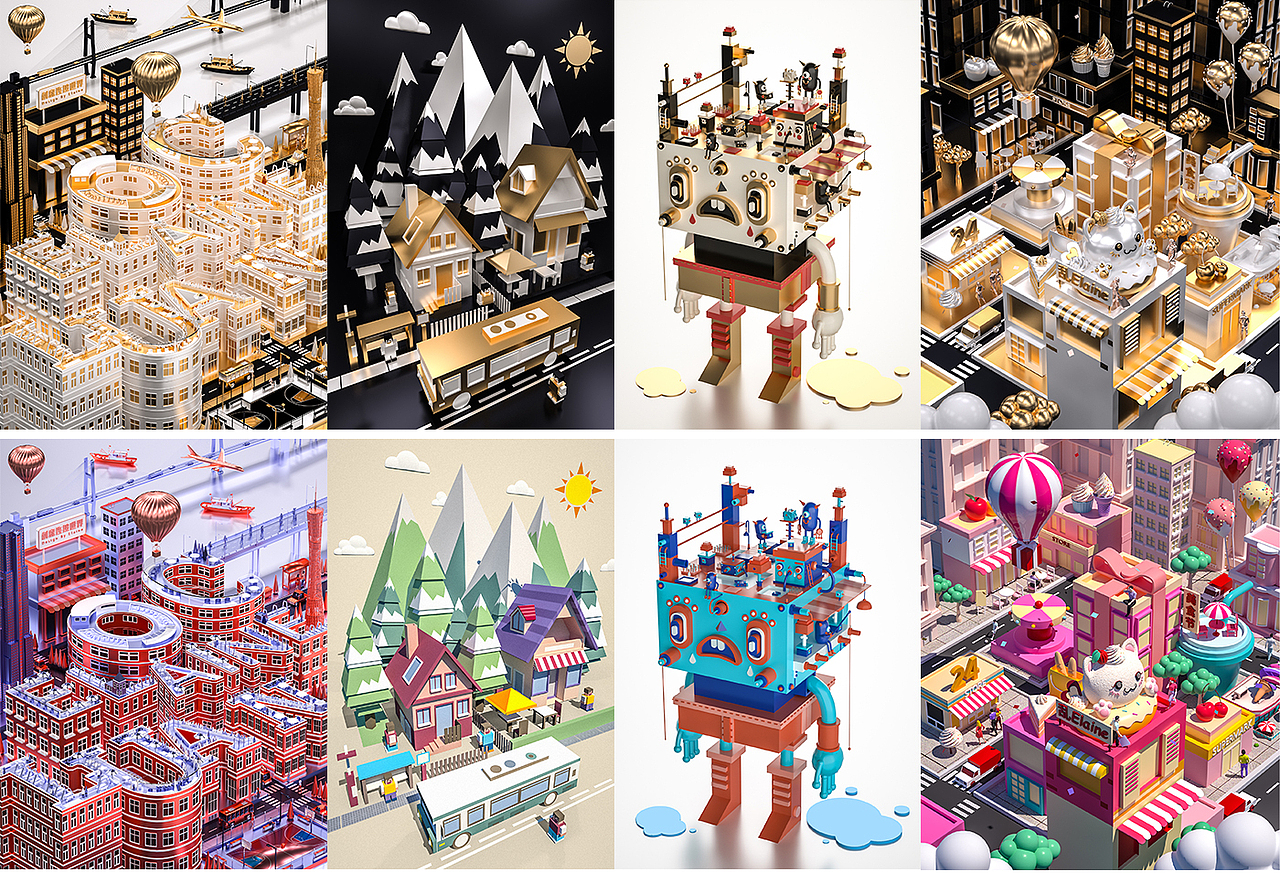 C4D Collection 【2019作品】|三维|场景|乱Elaine_原创作品-站酷ZCOOL