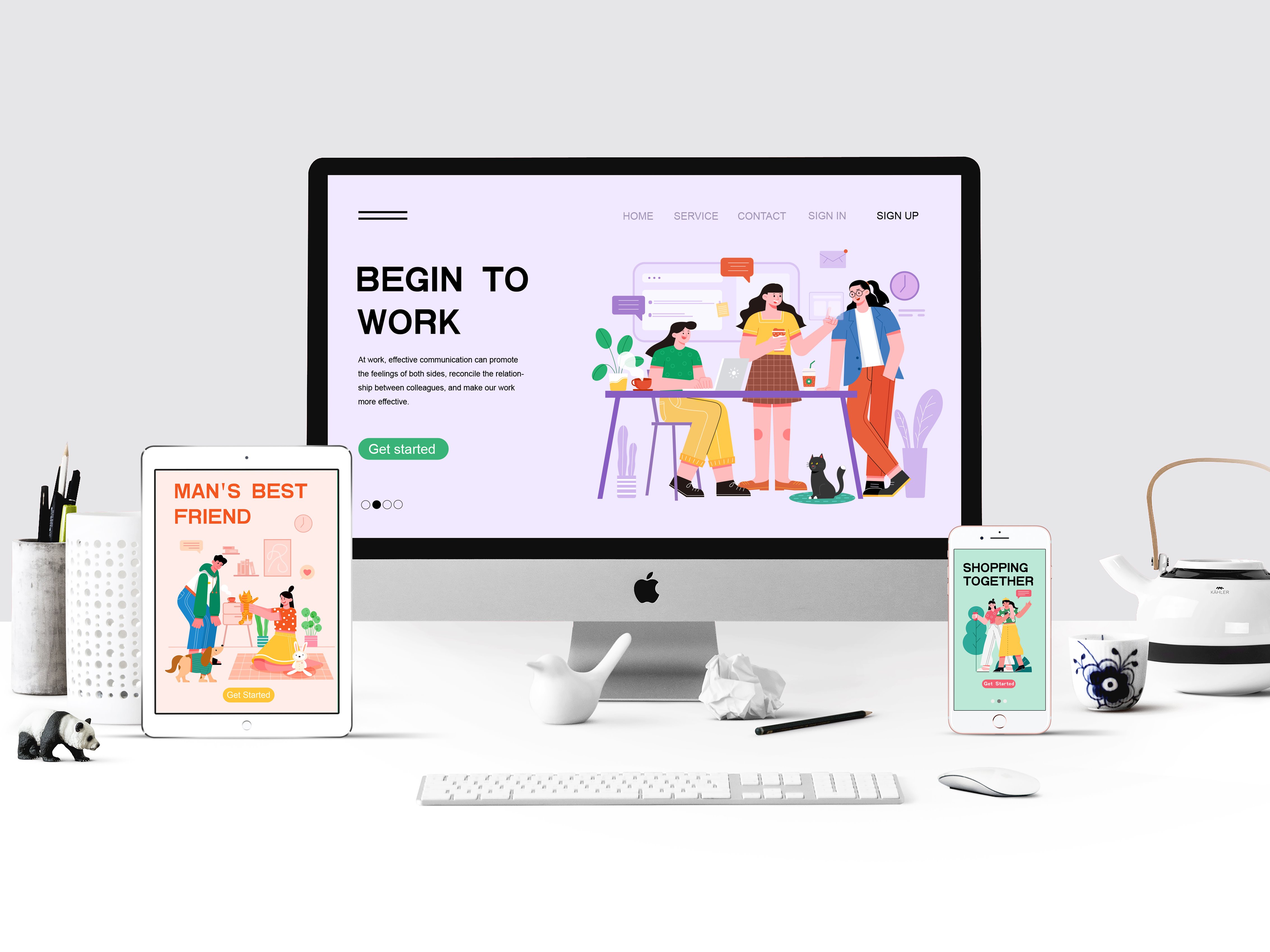 偏平人物插画系统_六天Chen-站酷ZCOOL