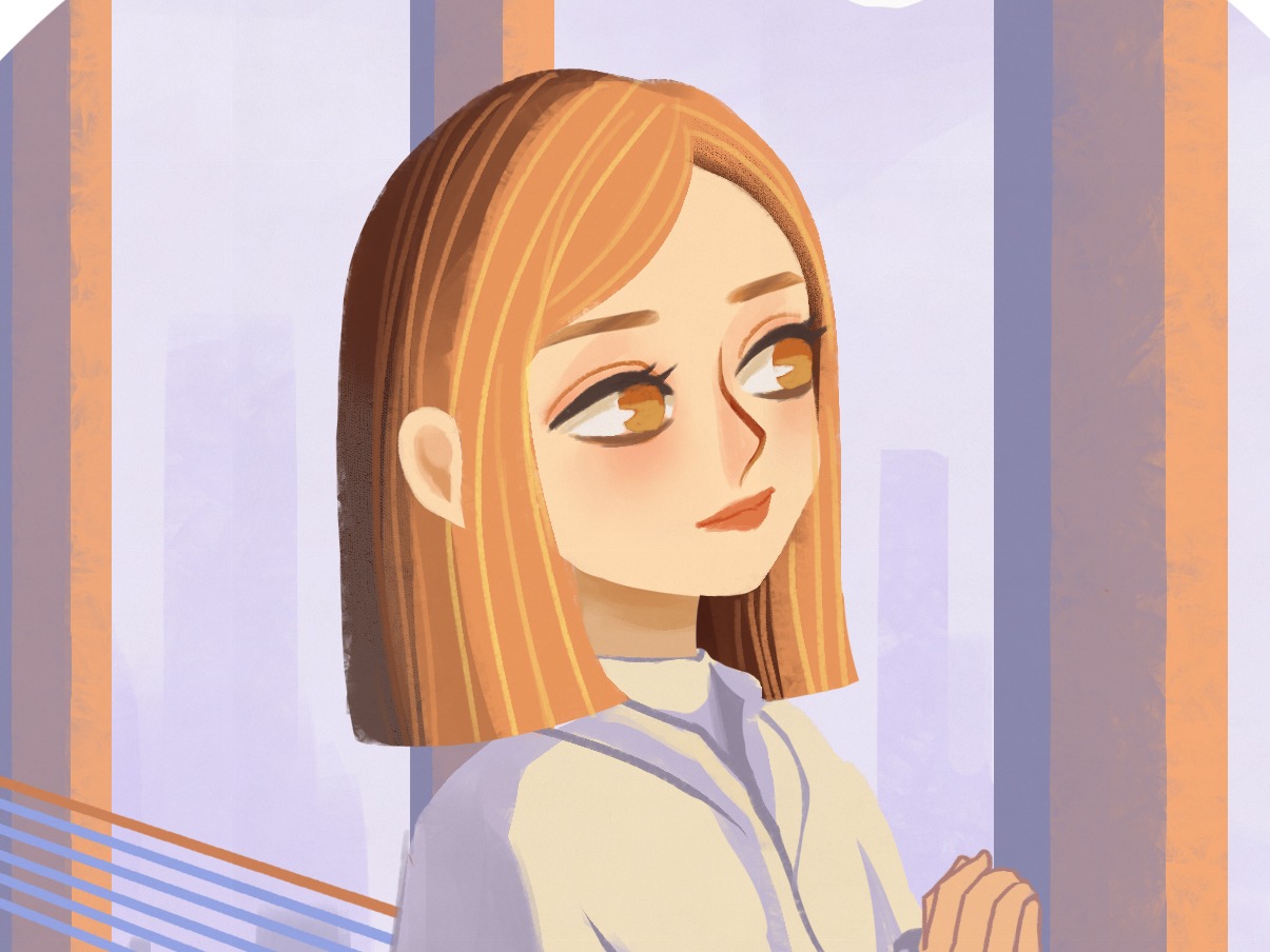 扁平风女孩练习_toya恣意绘-站酷ZCOOL