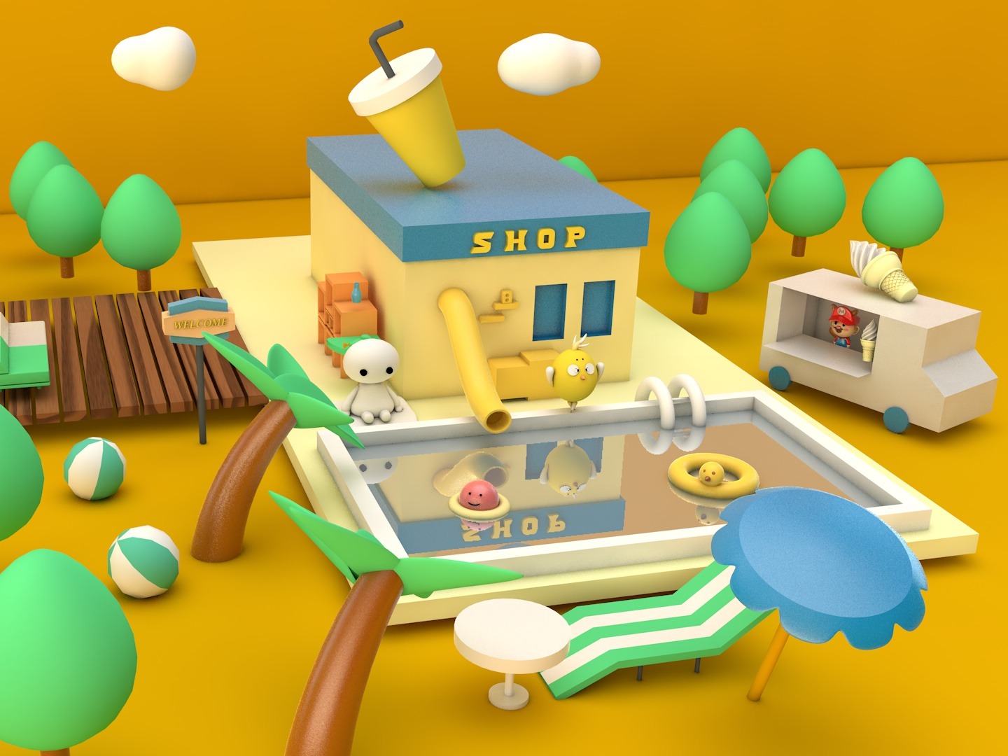 C4D小场景练习_JL_0505-站酷ZCOOL