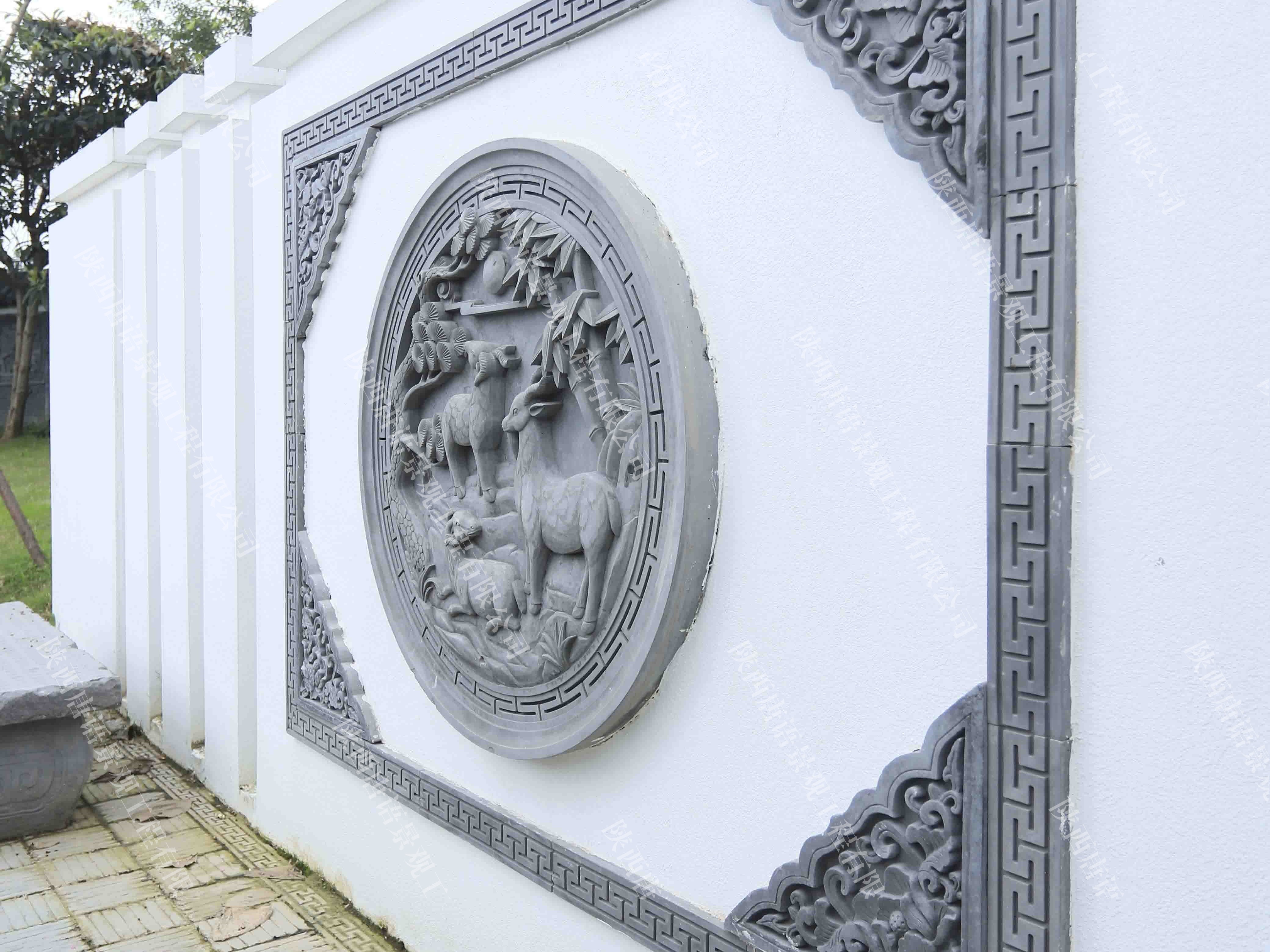 中式别墅庭院外观砖雕设计_tyzd-站酷ZCOOL