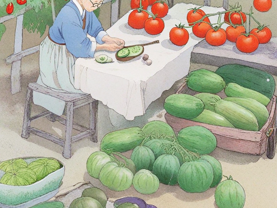 绘本插画｜菜园里的奶奶_Sunny老师-站酷ZCOOL