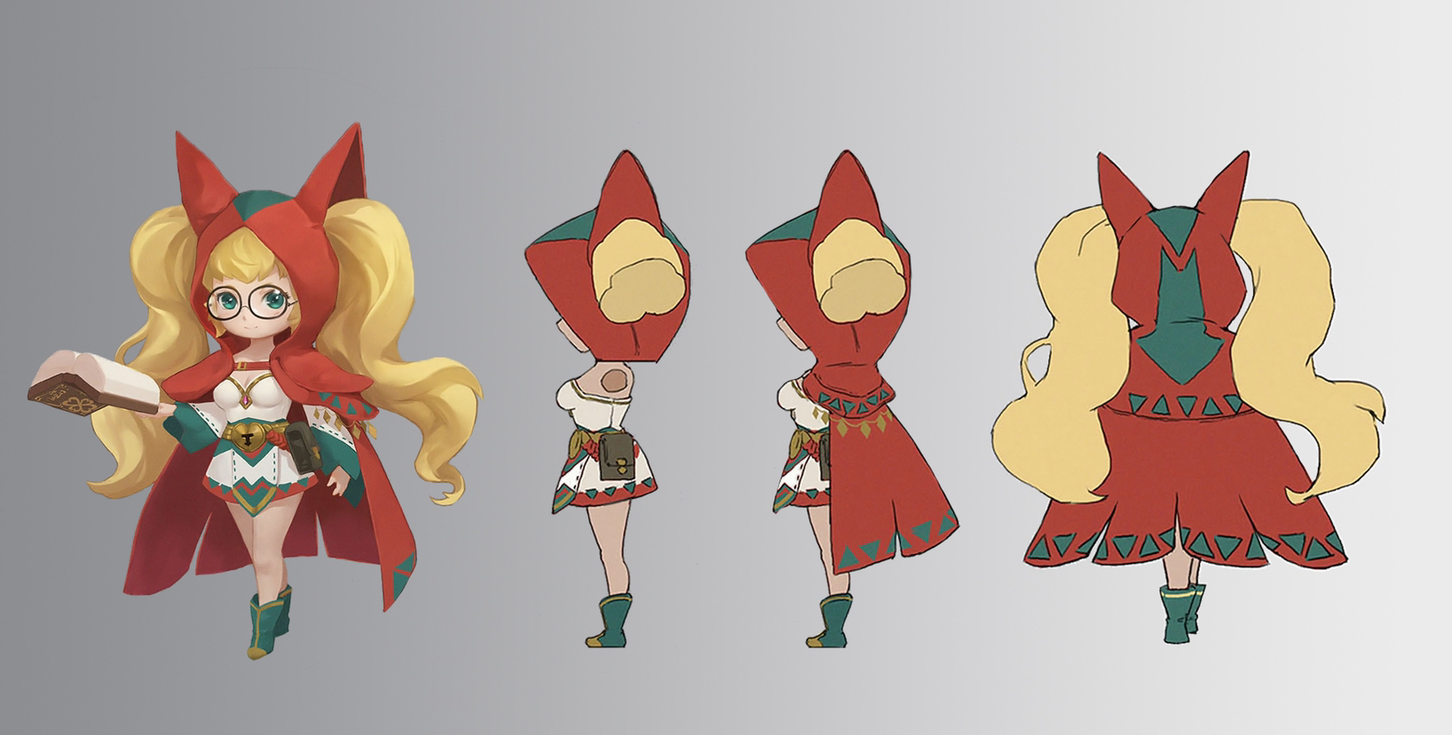 Q版人物三视图设计_528fay-站酷ZCOOL