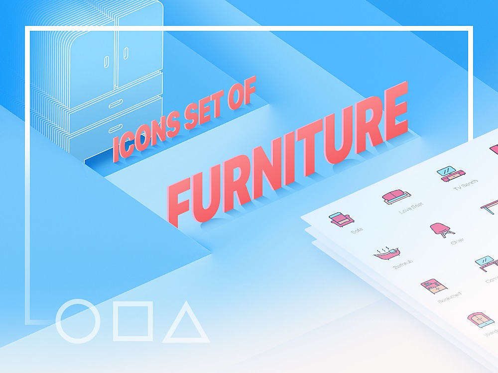 Icons Set of Furniture/家具图标集_星期四Danny-站酷ZCOOL