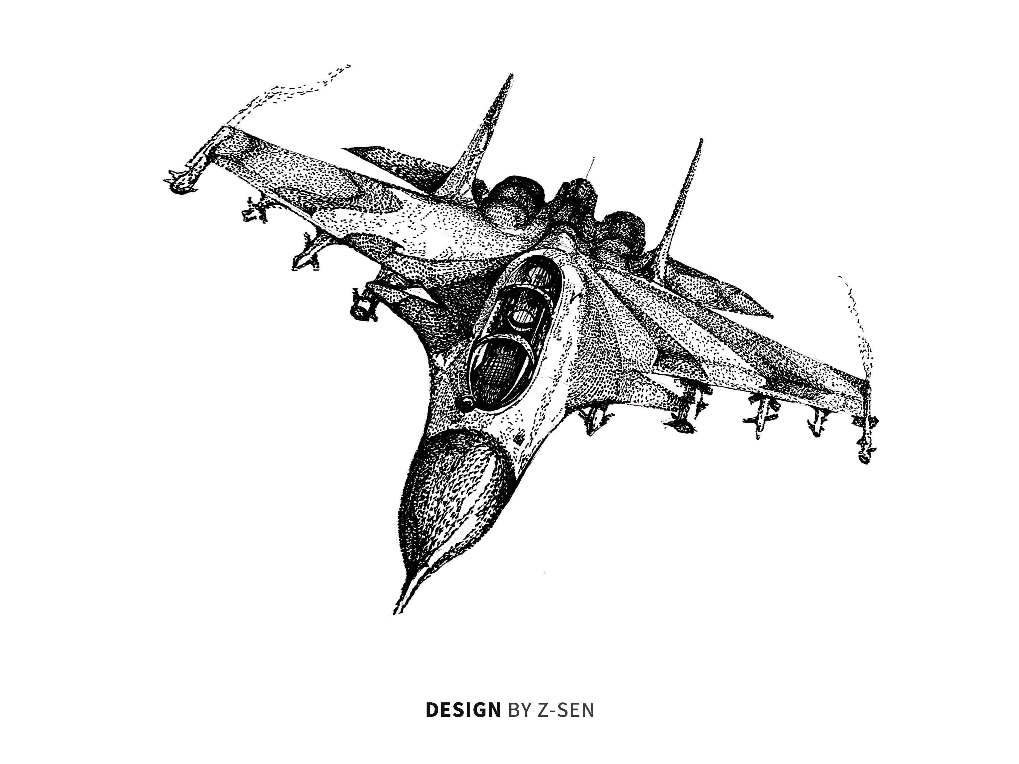 飞机、火车头-手绘写实效果图_Zsen_zZ-站酷ZCOOL