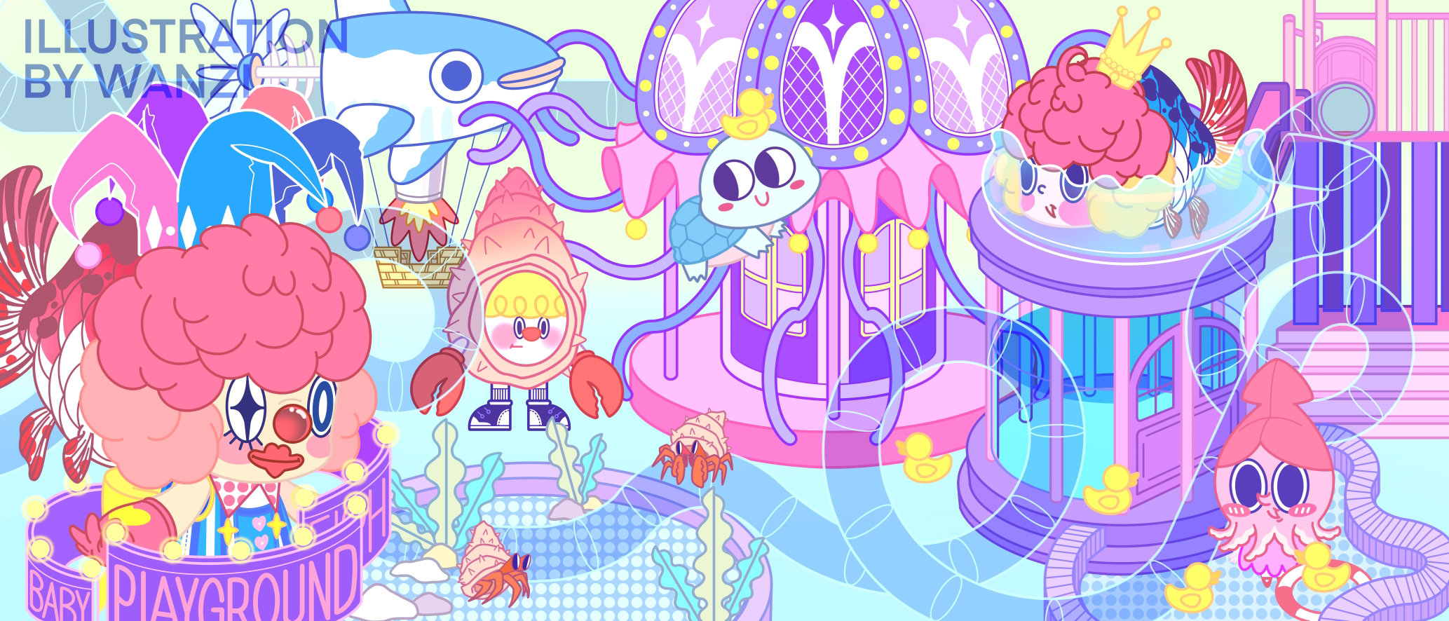 原创ip「Baby fish」部分周边产品设计及插画稿件汇总_大粒丸是我-站酷ZCOOL