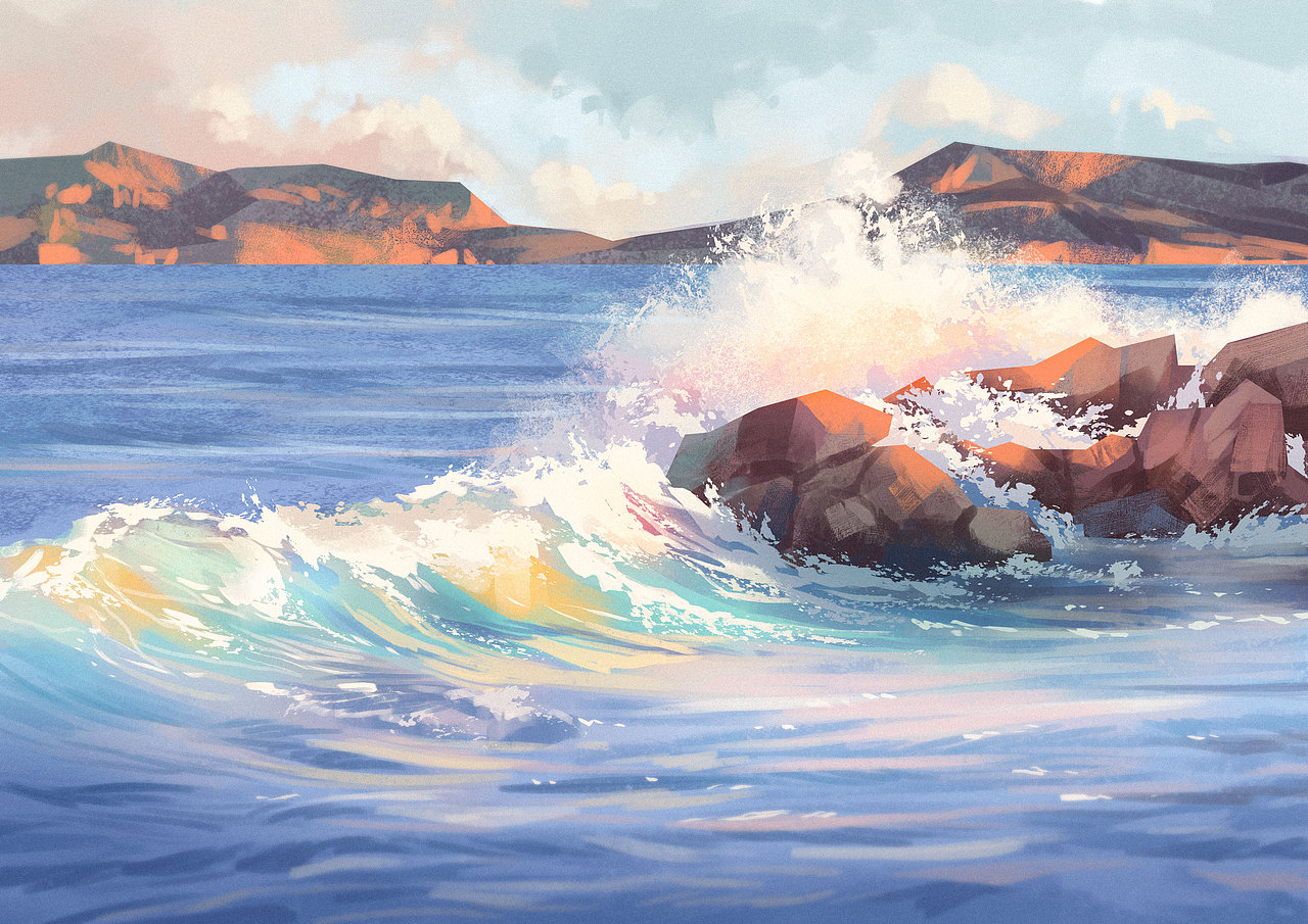 【色彩速涂】水+透明质感练习50图_阿森Asen-站酷ZCOOL