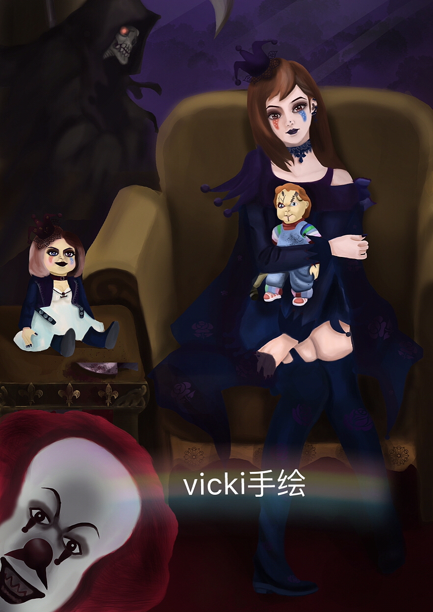 哥特风格插画_vicki兔子-站酷ZCOOL