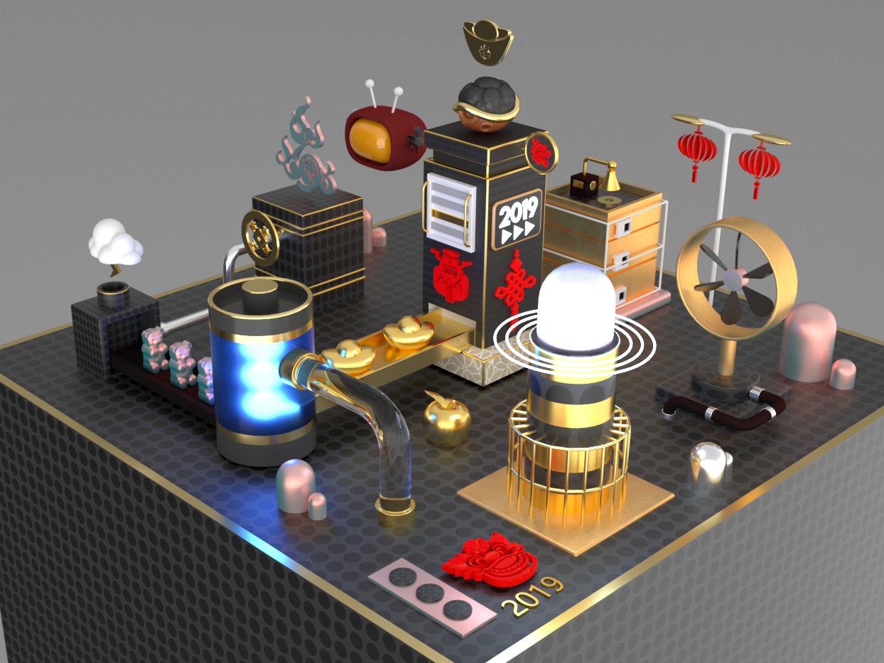 C4D 钱币机器 如果有一天我很有钱_上上签123-站酷ZCOOL