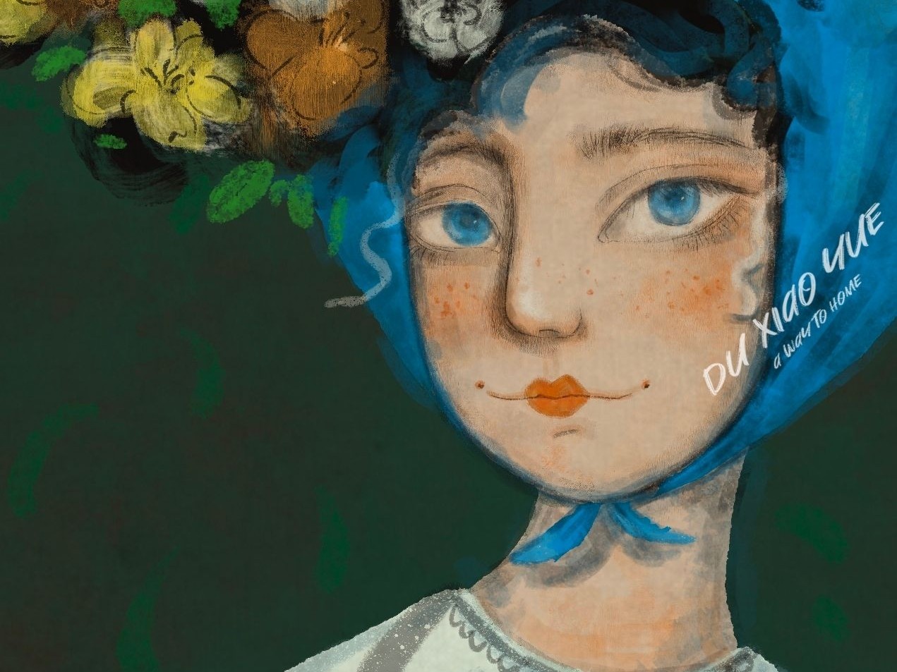 戴头巾女孩法式人物插画_杜小越-站酷ZCOOL