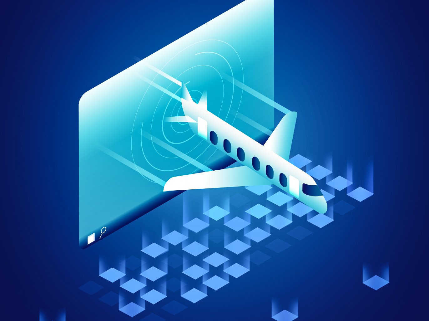 AI 2.5D插画 智能应用 科技概念 科技插图插画临摹_戰哥-站酷ZCOOL