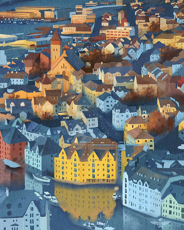 我的年度水彩风景插画_zane水彩-站酷ZCOOL