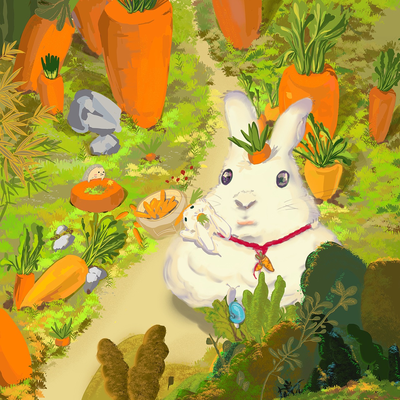插画 | 胡萝卜 兔子_三无xinxin-站酷ZCOOL