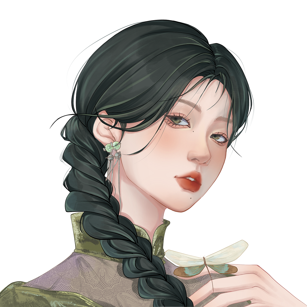 蜻蜓之灵——手绘少女人像_Jia一CaC-站酷ZCOOL