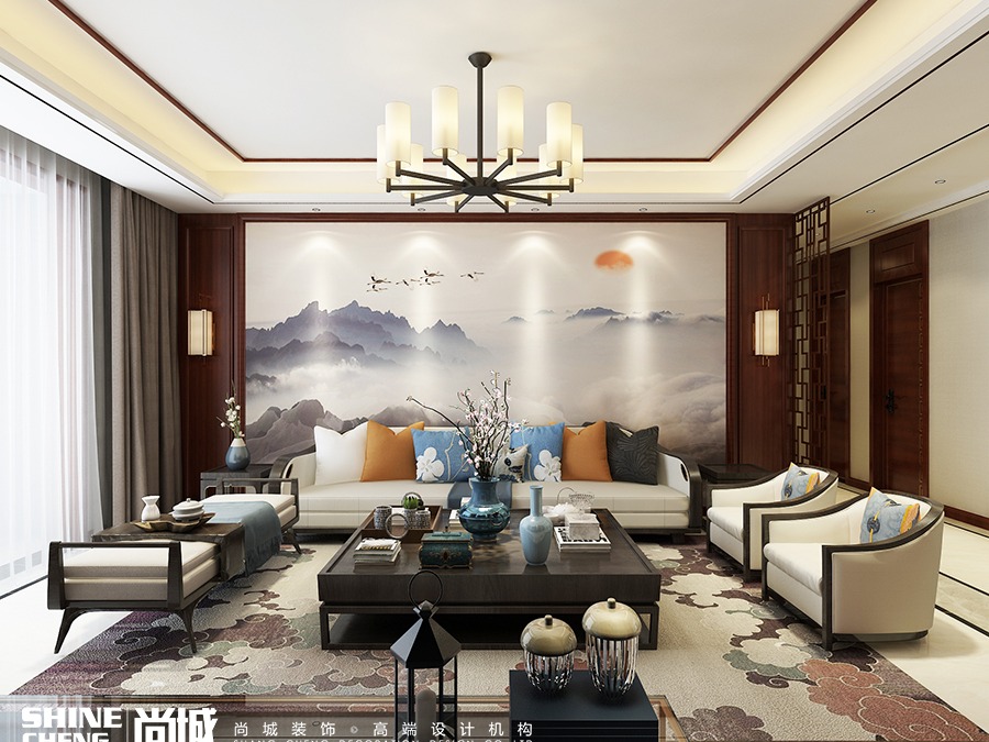 泰安华新山水居140平户型，新中式风格与生活的融入_泰安尚城装饰设计-站酷ZCOOL