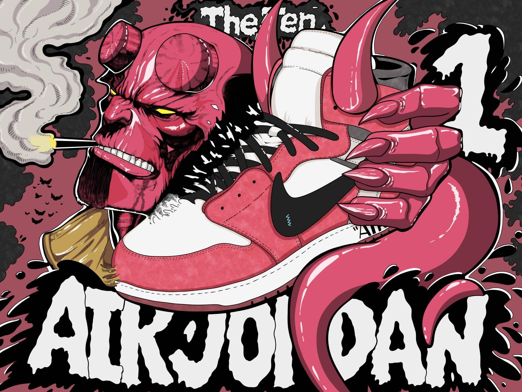 MASHUP潮流插画：AIR JORDAN 1 THETEN_MASHUP-站酷ZCOOL