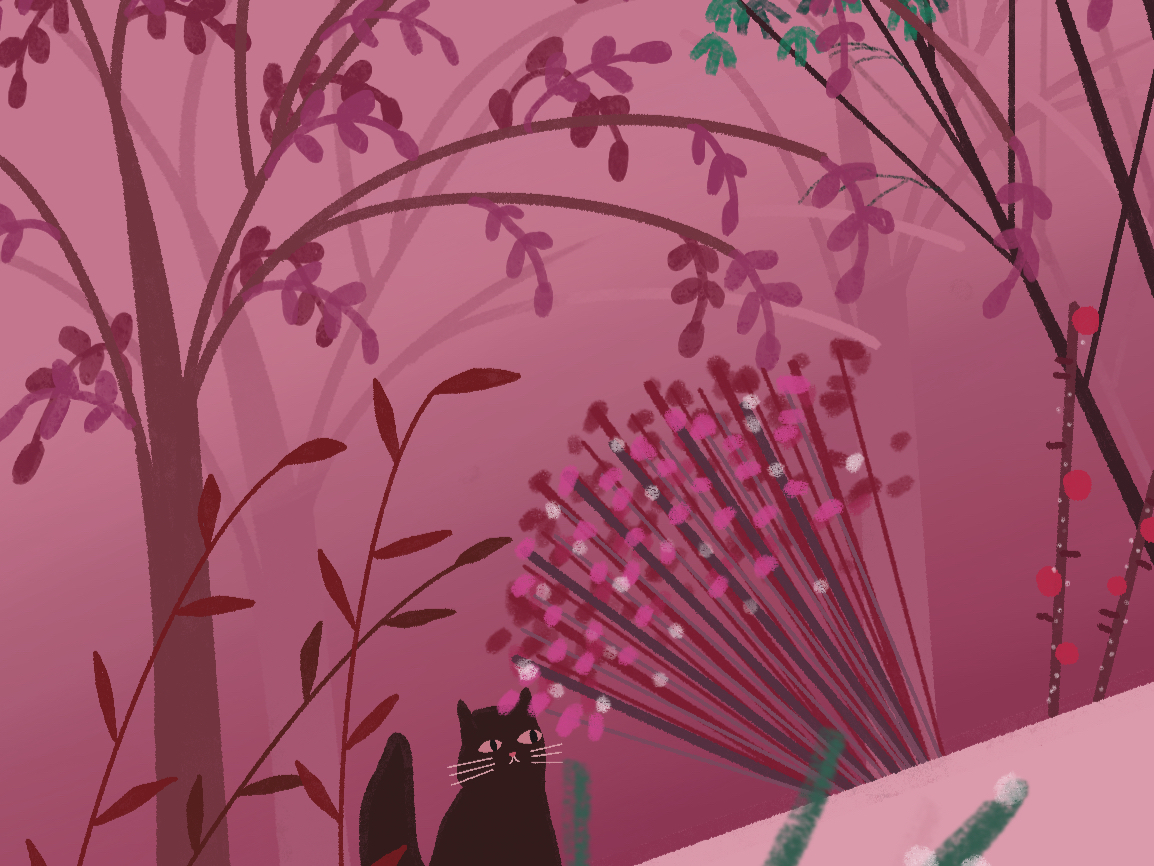 树丛里的猫_华野LL-站酷ZCOOL