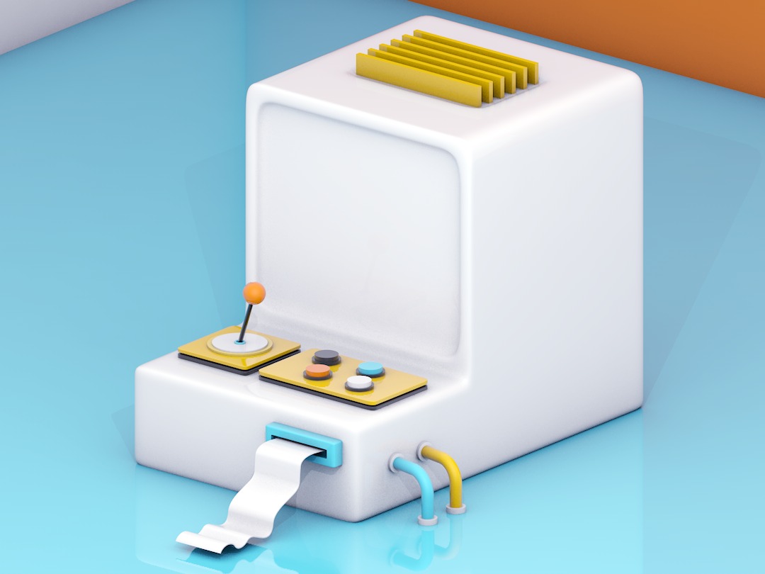 c4d-游戏机一台_盐de插画屋-站酷ZCOOL