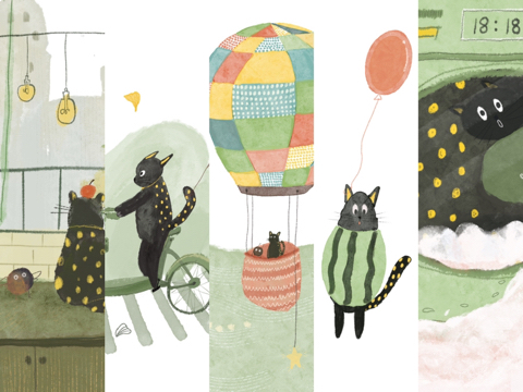 小黑猫和小煤球日常_HuanZ啊-站酷ZCOOL