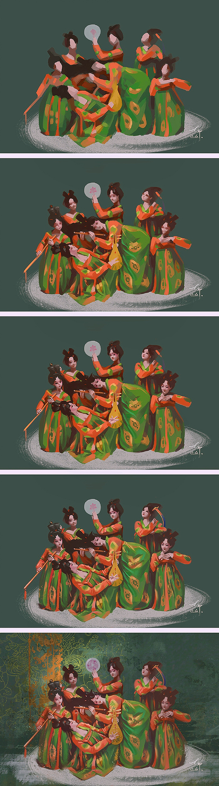 唐宫夜宴（付过程）_画师GiKi-站酷ZCOOL