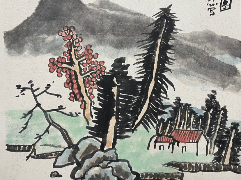 山居图（国画）8岁_孙一然Flower-站酷ZCOOL