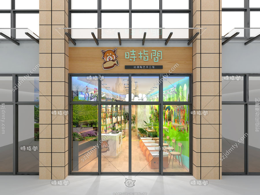 开陶艺店 陶艺店加盟 动漫主题DIY陶艺装修设计_Morning丶猫宁-站酷ZCOOL