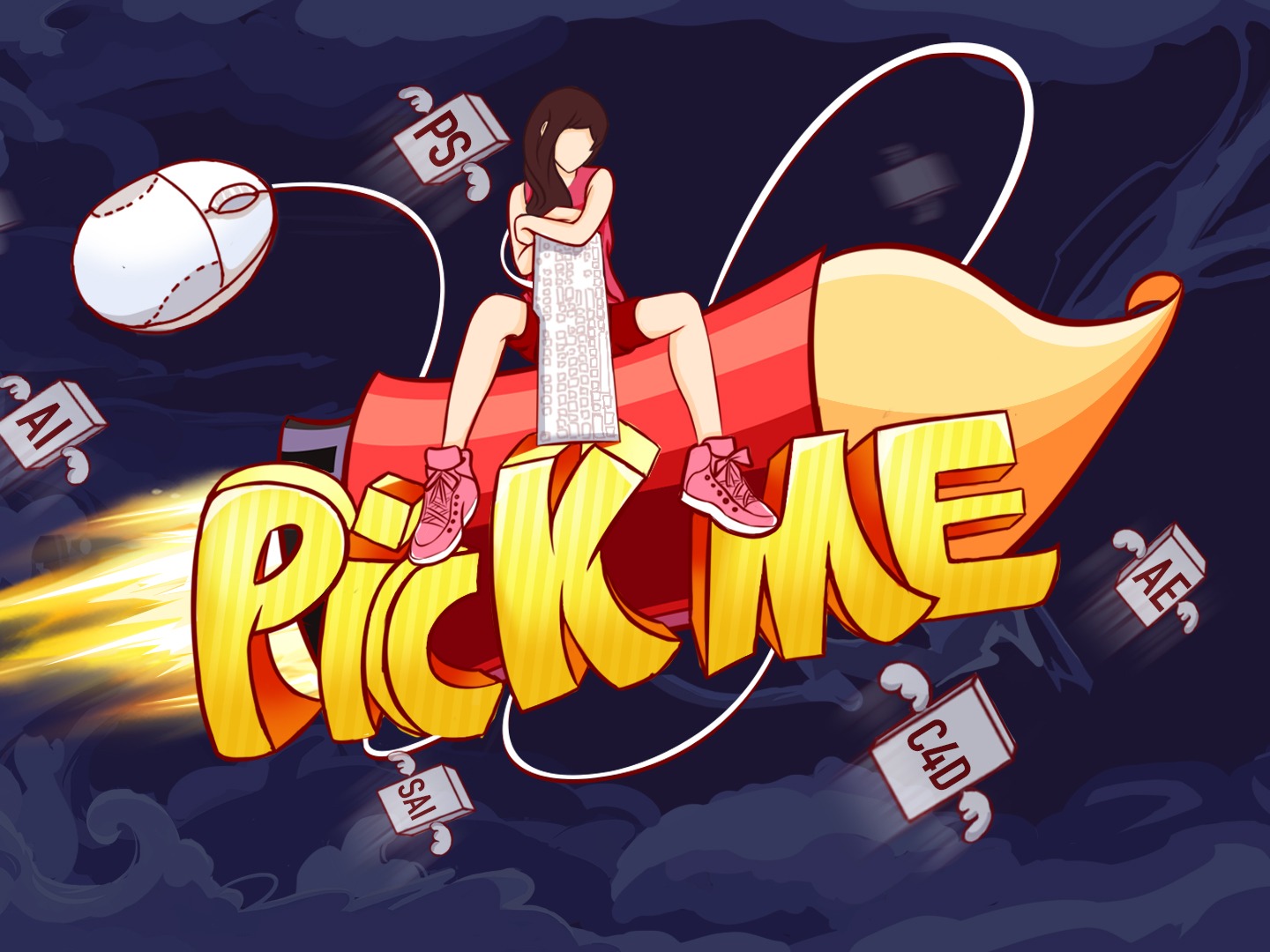 PICK ME~~~ 找工作啦_筱沁雪-站酷ZCOOL