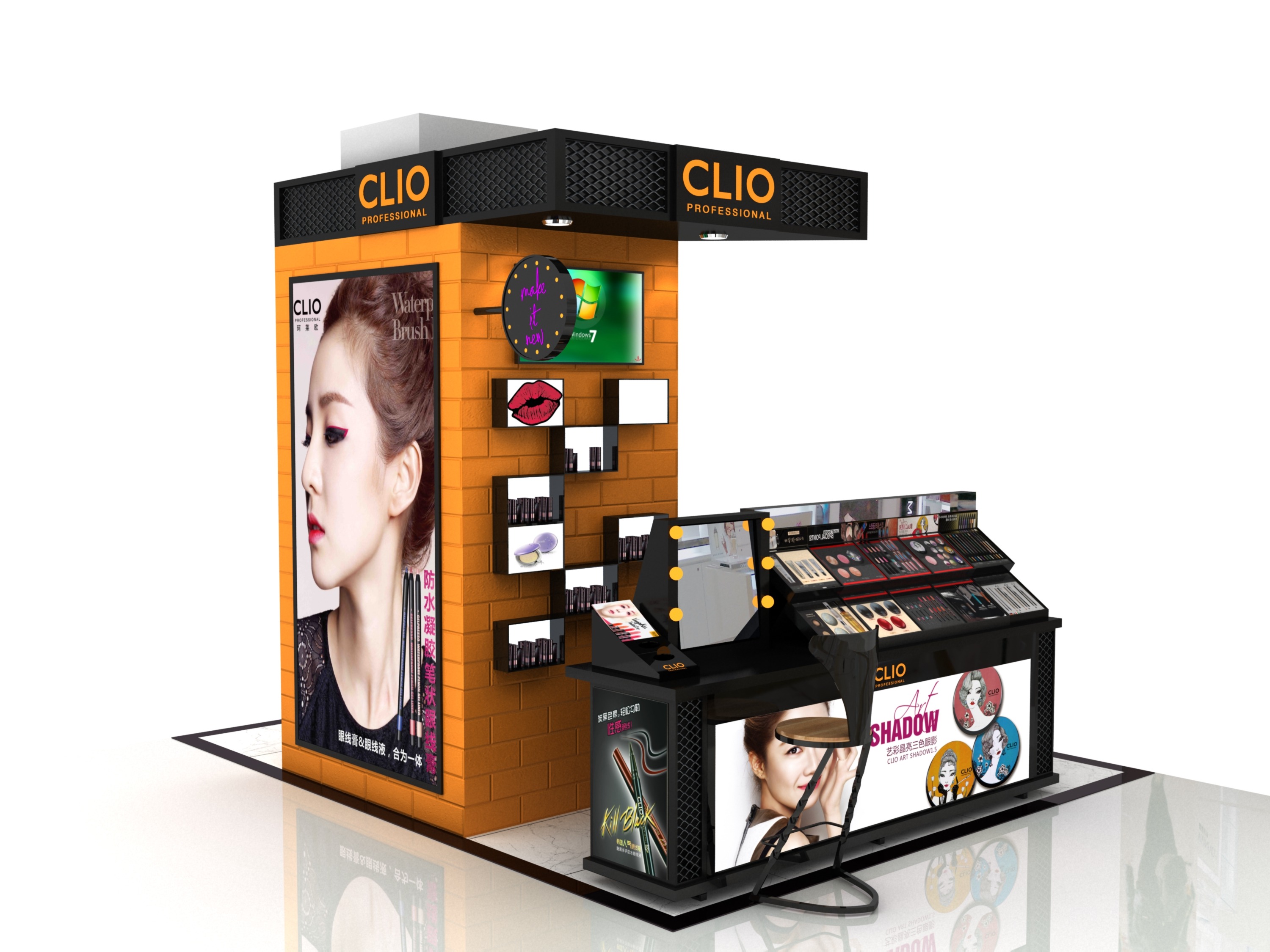 韩国CLIO品牌第二套终端形象设计--深圳松岗岛柜_陌泉-站酷ZCOOL