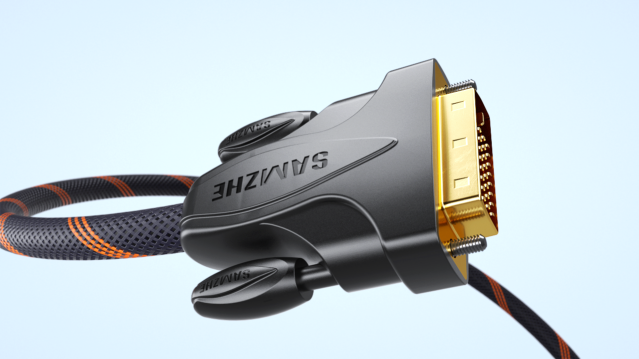 一款（双色网HDMI转DVI线）_豆浆蘸油条-站酷ZCOOL