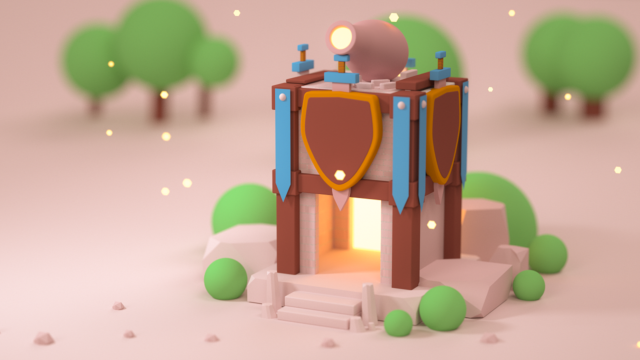 C4D低多边形建模|三维|场景|小木cmz - 临摹作品 - 站酷 (ZCOOL)