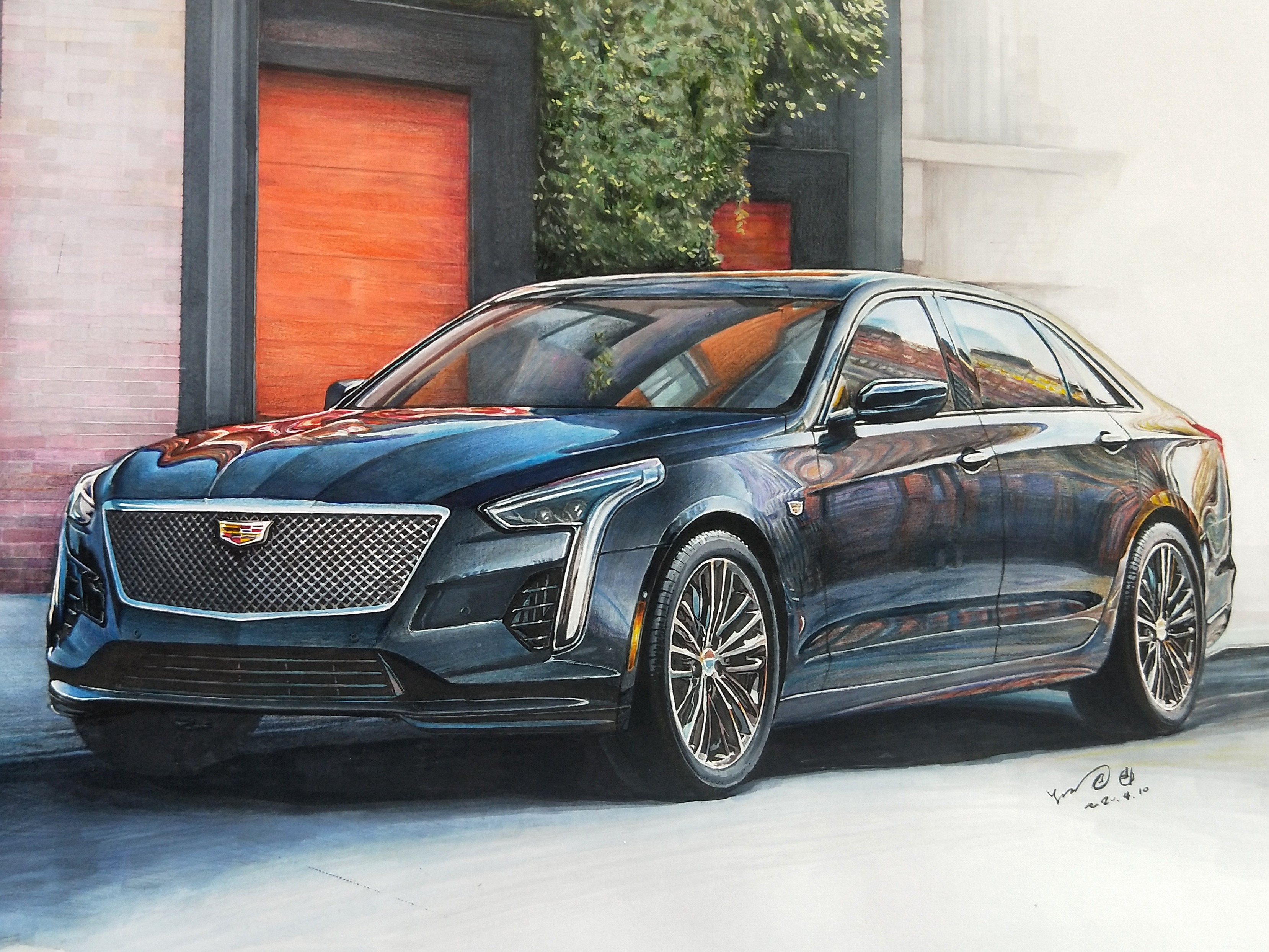 【汽车手绘】钻石切割出来的凯迪拉克CT6_重拾信念者-站酷ZCOOL