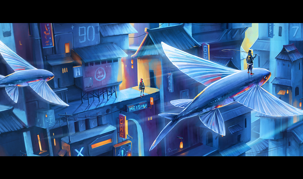 潮起潮落-贰「ipad pro插画」_嘿叔-站酷ZCOOL