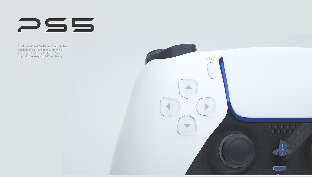 PS5 游戏手柄(DualSense Controller) 建模渲染 C4D+OC_Leononardo-站酷ZCOOL