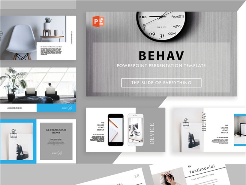 灰色全行业商务通用ppt模板behav幻灯片模板_锦鲤设计-站酷ZCOOL