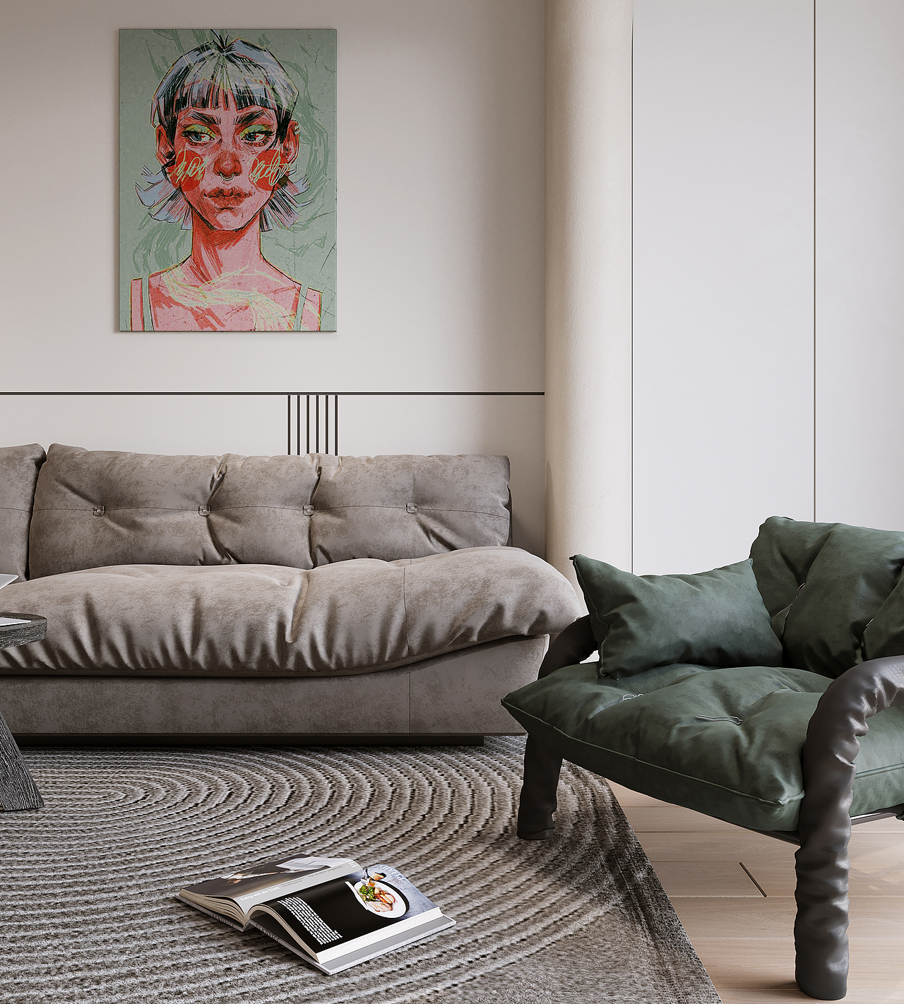 奶油色系 - 客厅_Wboo丶-站酷ZCOOL