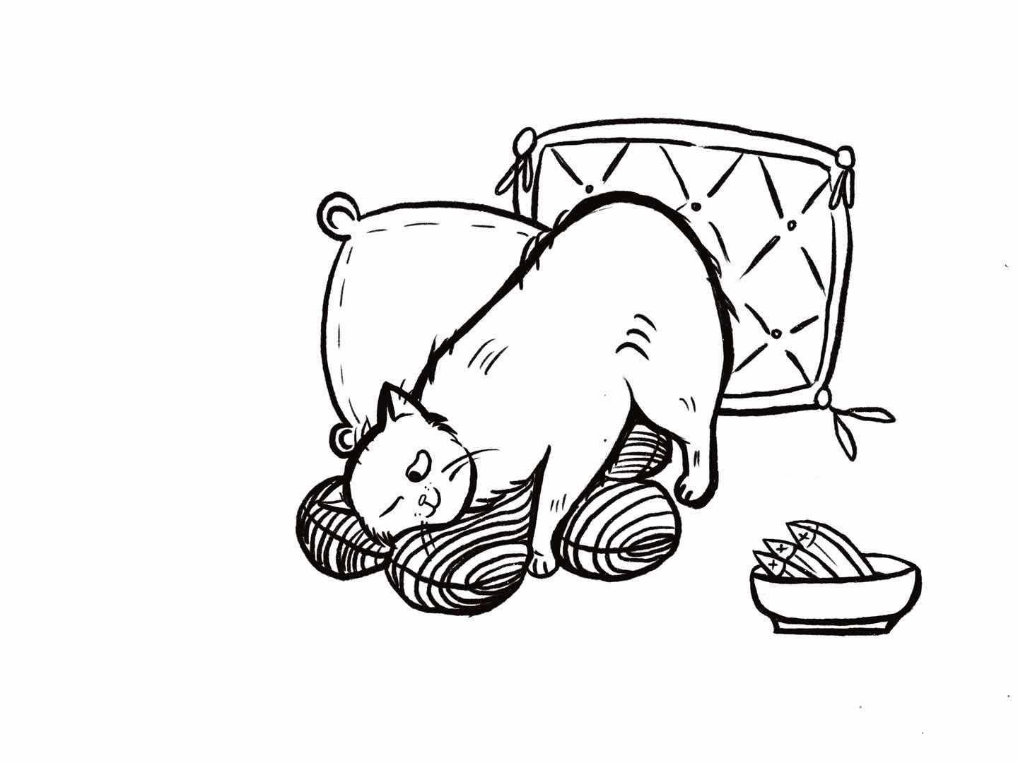 猫咪心爱的抱枕_Zora_Hao-站酷ZCOOL