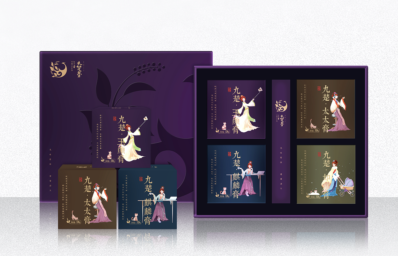 荆楚文化-九楚膏插画 包装设计|插画|商业插画|MISSY杨小冒_原创作品-站酷ZCOOL