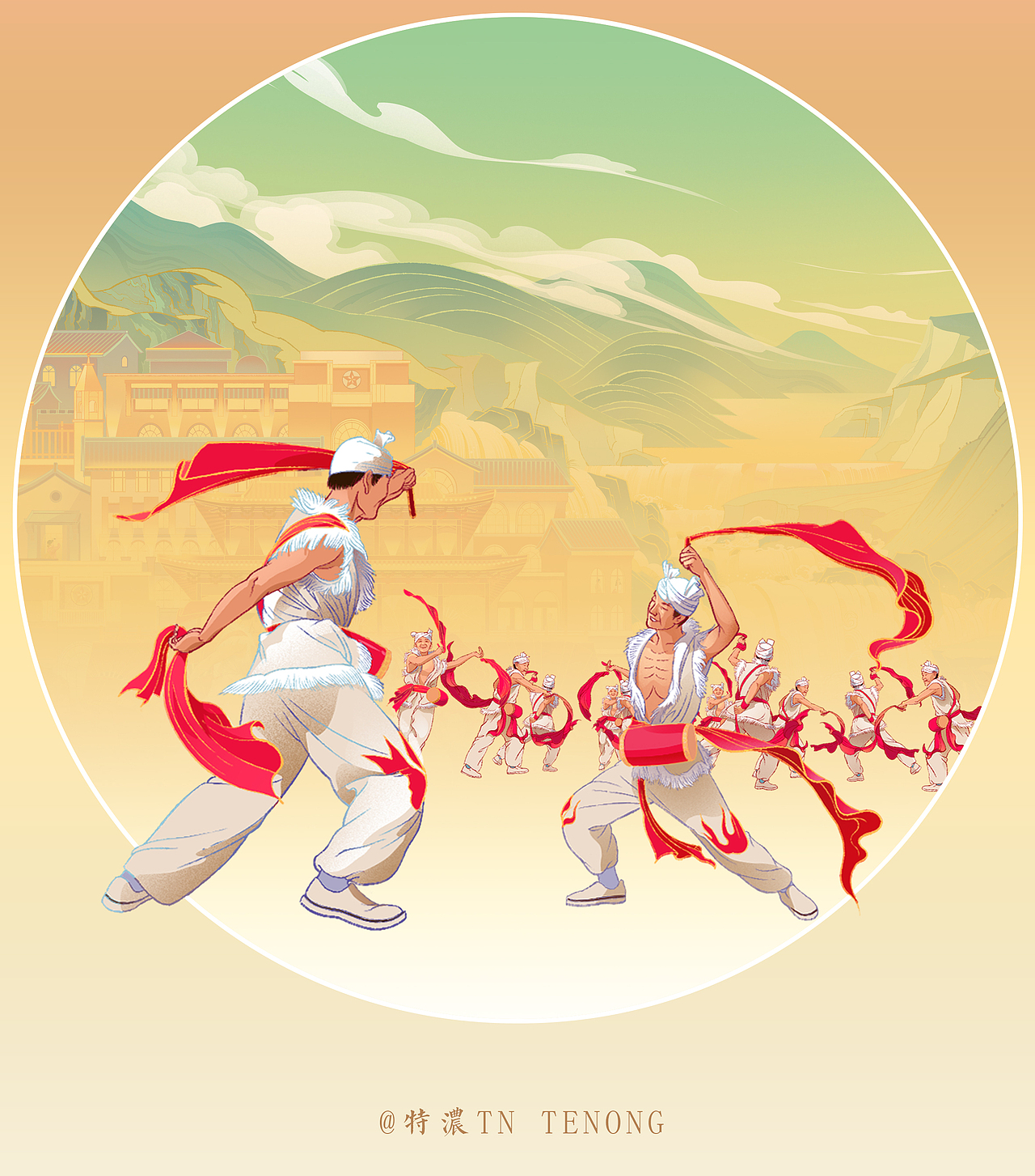 陕旅集团【锦绣陕旅】贺岁长卷（陕西）|插画|商业插画|特浓TN_原创作品-站酷ZCOOL