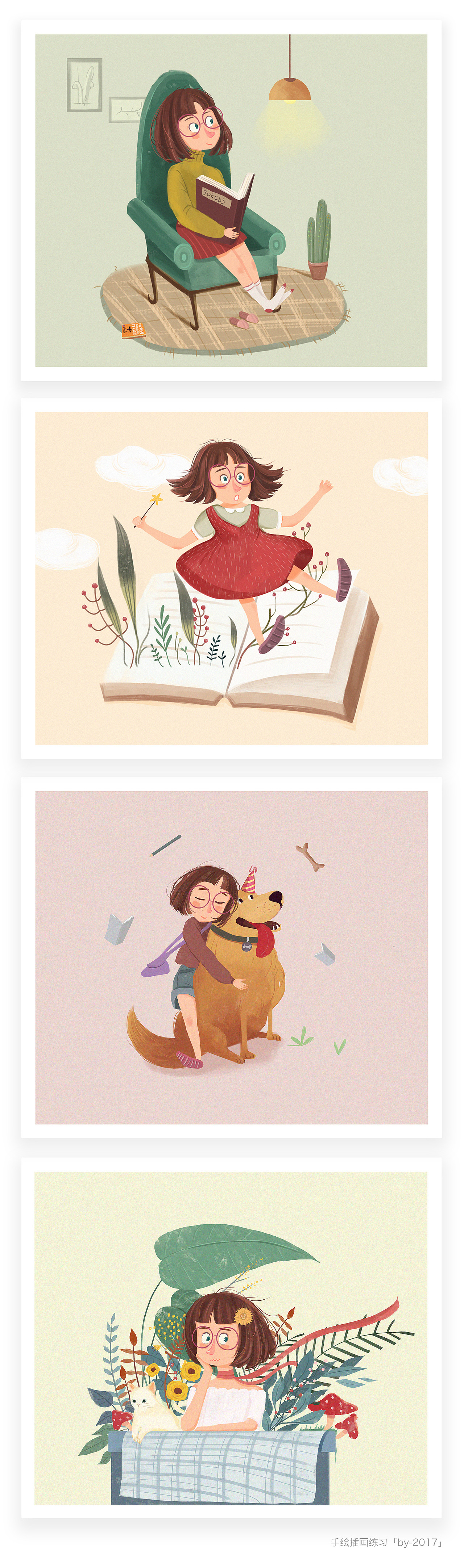 一组卡通手绘插画_FD_Yuet-站酷ZCOOL