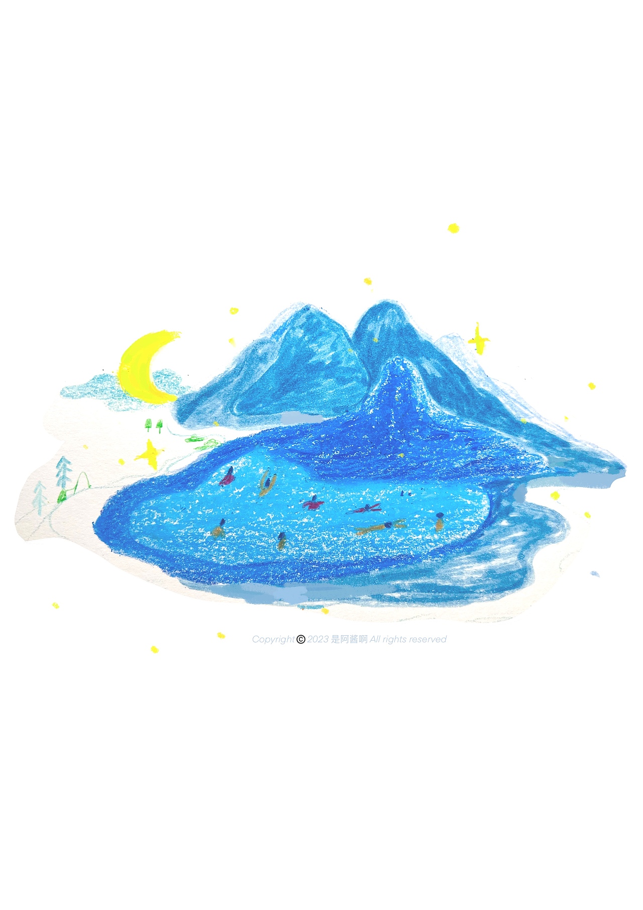 原创插画｜山中星月_是阿酱啊-站酷ZCOOL